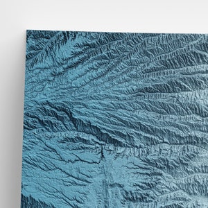 Kansas Art Relief Map - 2D Print - USA Geology - 2D Shaded Relief Map ...