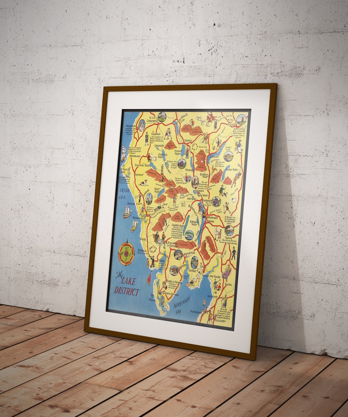 Lake District Map Pictorial Poster Ullswater Keswick | Etsy