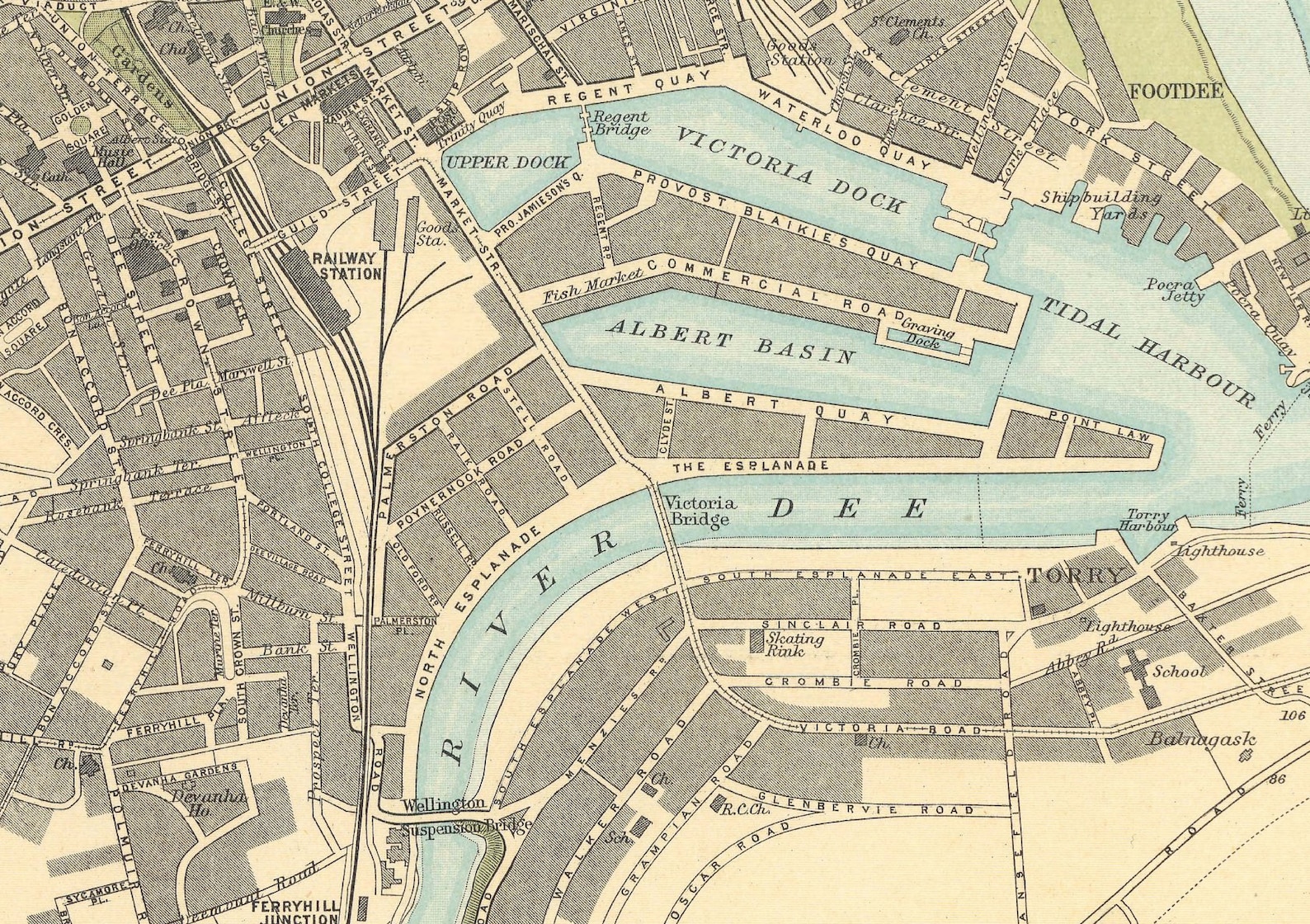 Aberdeen Map Old Antique Map 1912 Old Map Wall Print | Etsy