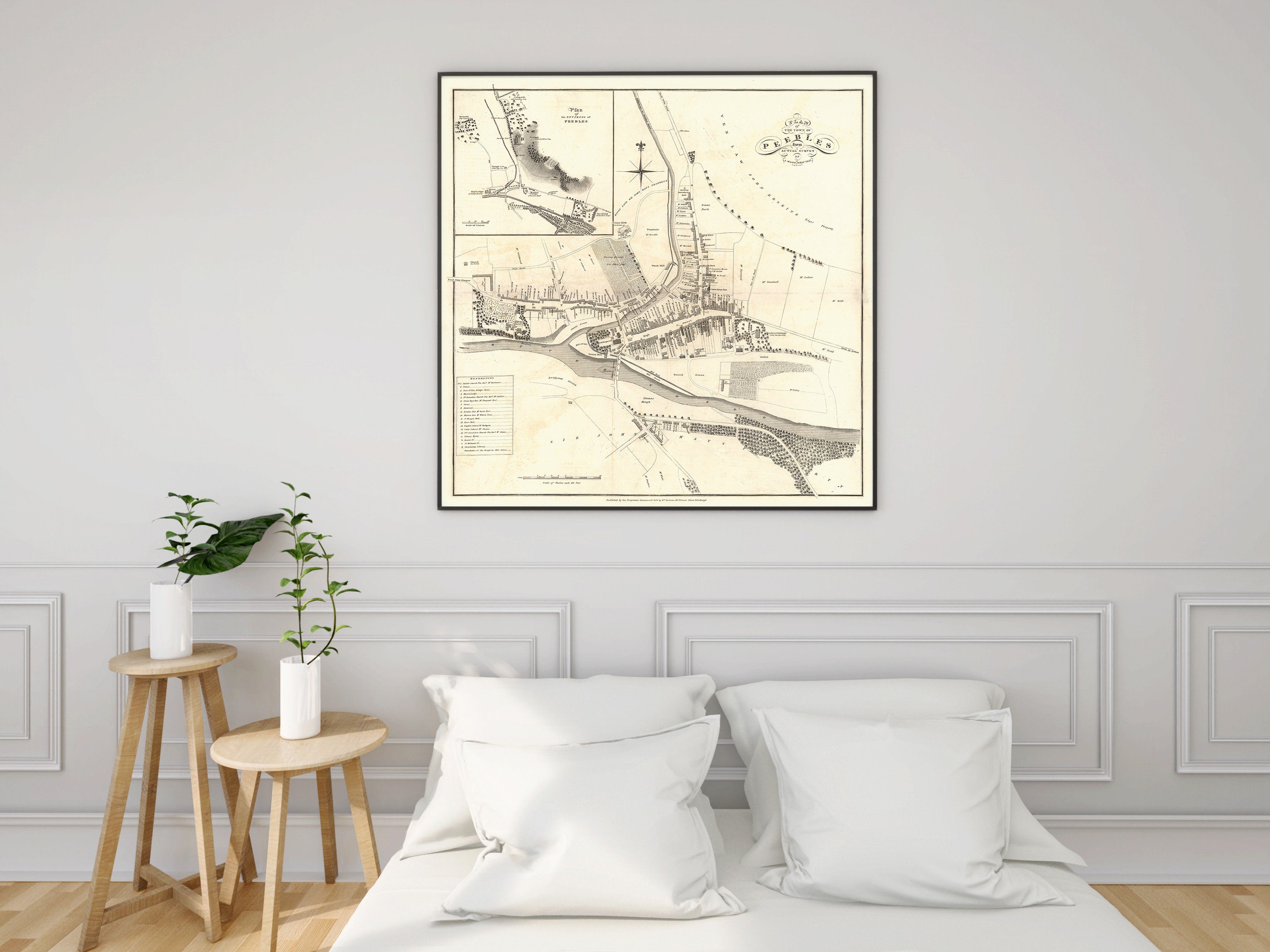 Peebles Map Old Map of Peebles Old Town Survey of Peebles - Etsy