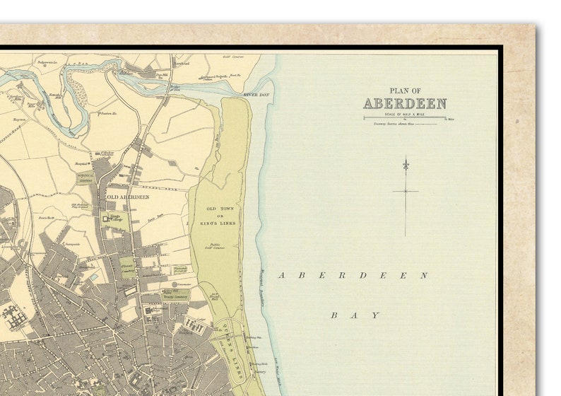Aberdeen Map Old Antique Map 1912 old Map Wall Print - Etsy UK