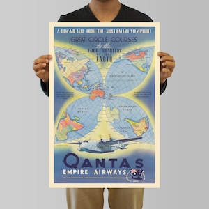 A New Air Map From the Australian Viewpoint. Great Circle Courses to ...