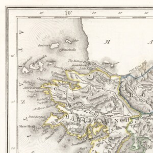 Galway County Map, Old Vintage Irish Print - Ballinahinch - Dunmore ...