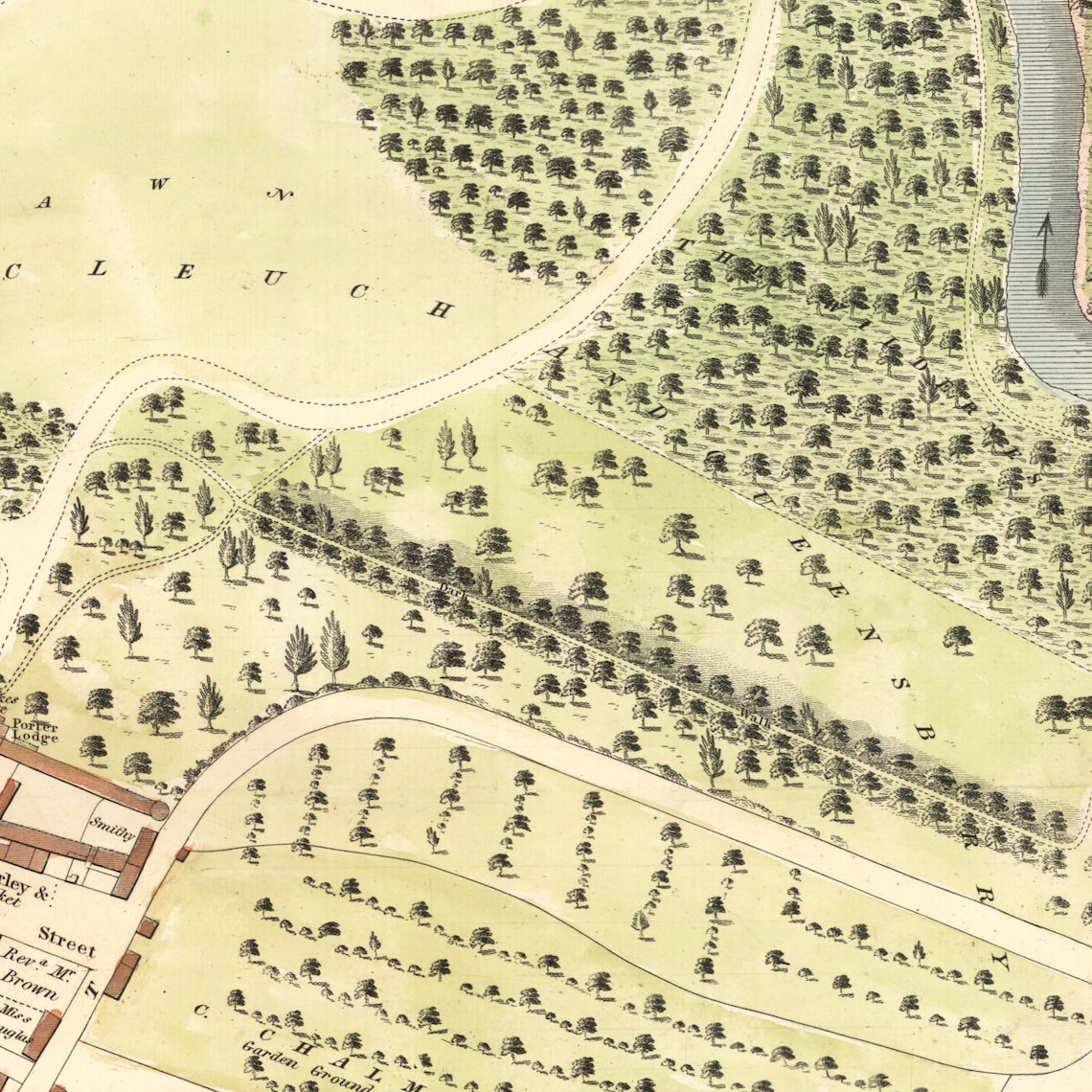 Dalkeith Map | Plan of Dalkieth | Vintage Scotland Map | Reproduction ...
