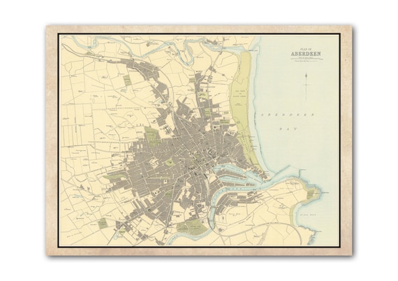 Aberdeen Map Old Antique Map 1912 old Map Wall Print - Etsy UK