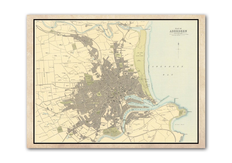 Aberdeen Map Old Antique Map 1912 old Map Wall Print - Etsy UK