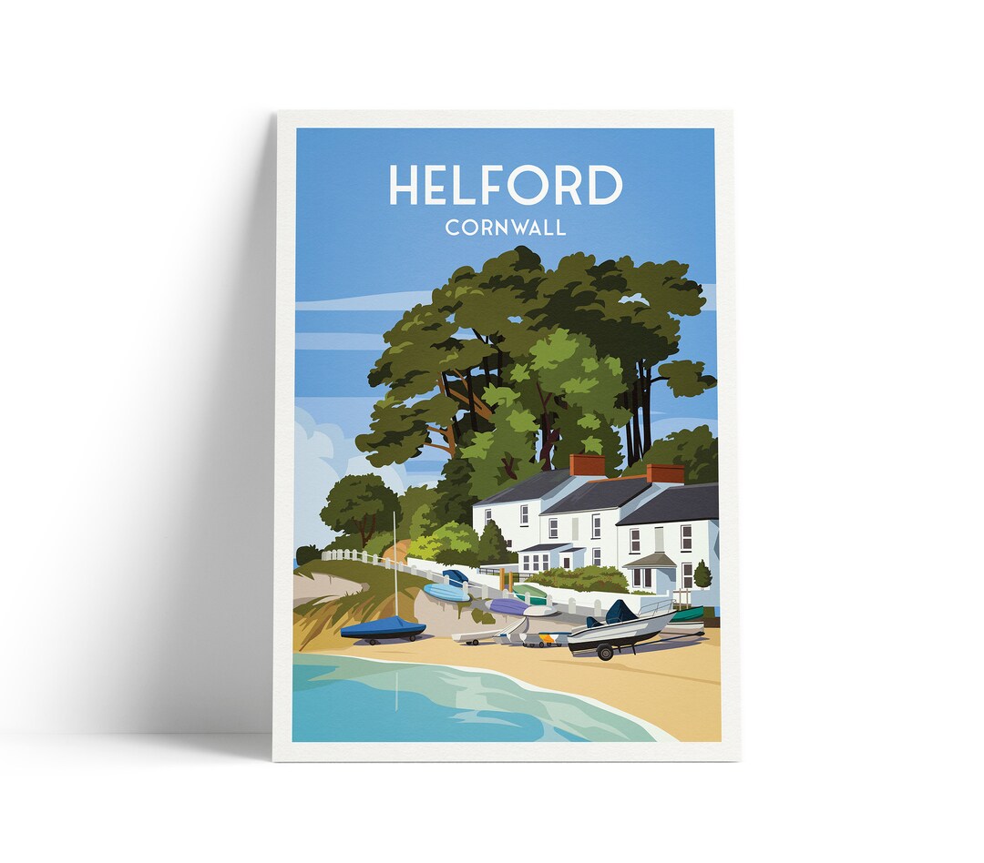 Helford Print - Cornwall Travel Poster - England - Helford Passage ...