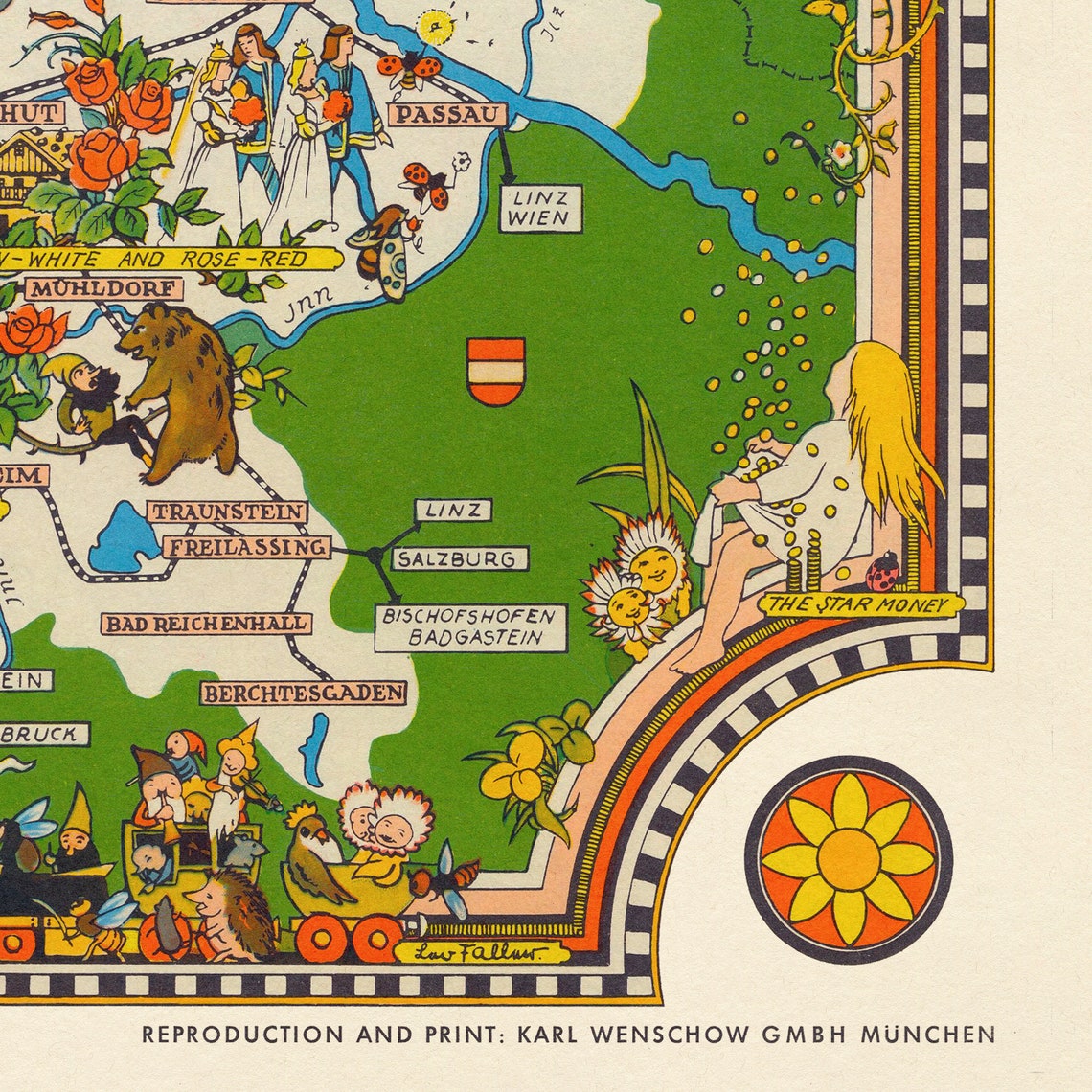 Old Germany Fairytales Map With the German Federal Railroad | Etsy UK