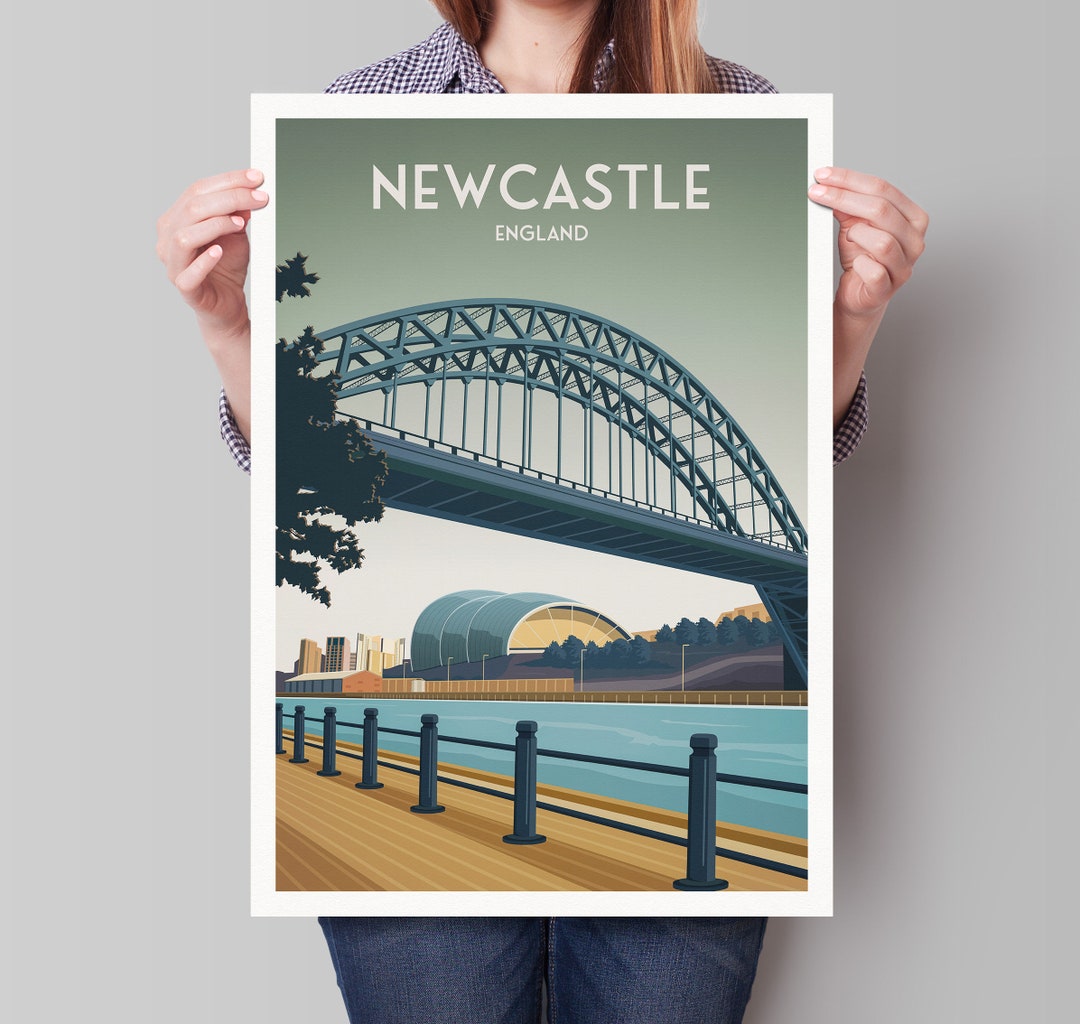 Newcastle Print - the Tyne Bridge - North East England Travel Poster ...