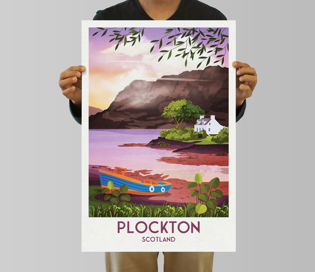 Plockton Travel Poster - Scottish Landscape - "the Jewel of the ...