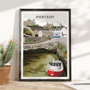 Portsoy Harbour Travel Poster Print Aberdeenshire Scotland Scottish ...
