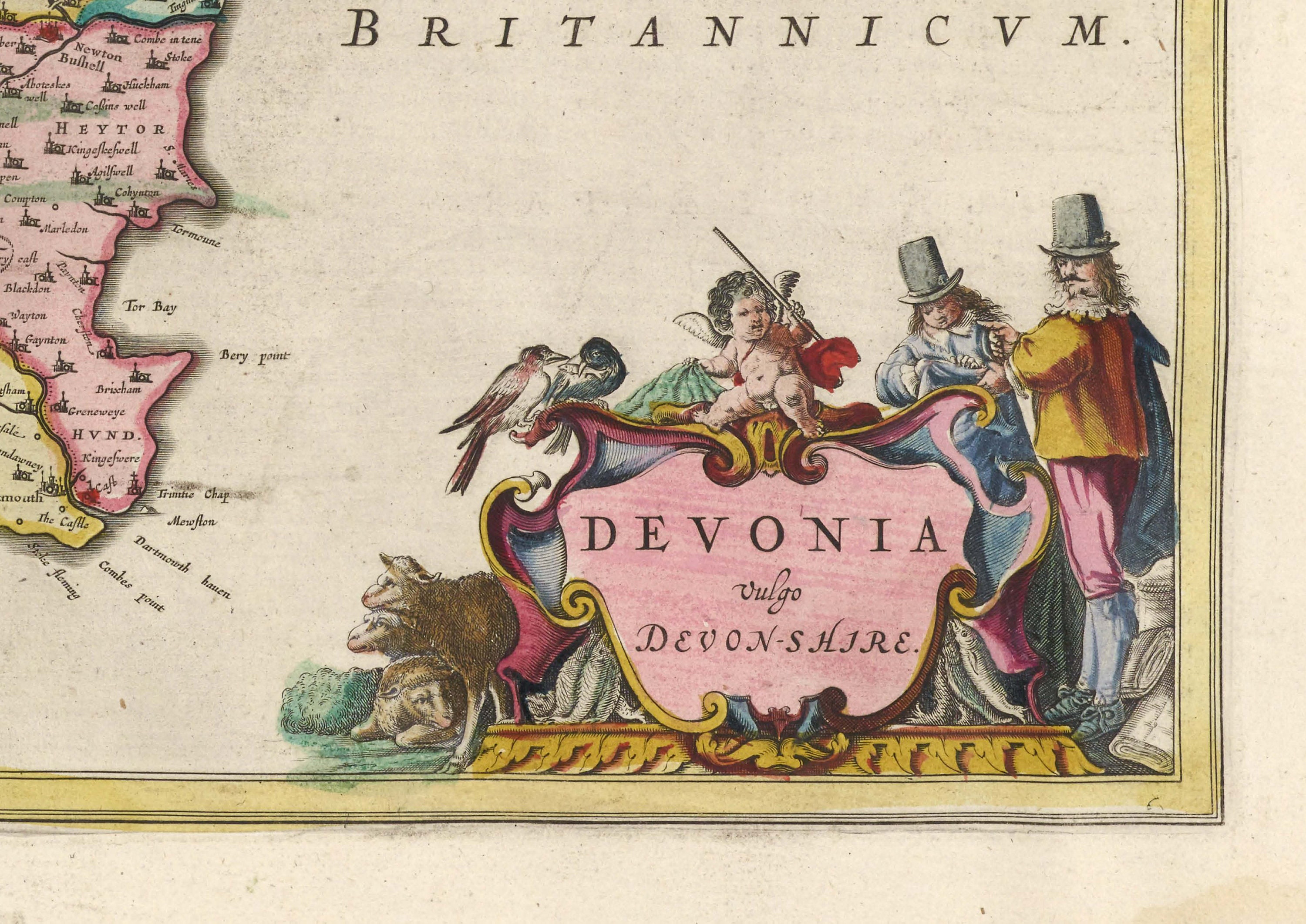 Old Devon Map | Devonia Vulgo Devon-shire | Ancient Map by J. Blaeu ...