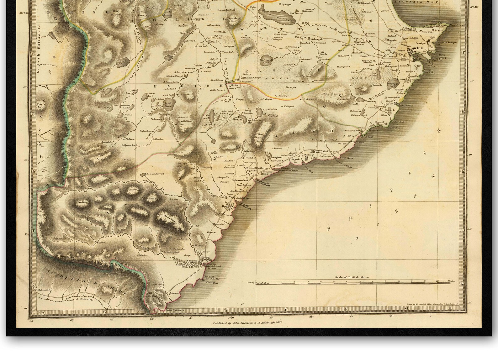 Caithness Map Old Antique Map 1832 Old Map Wall Print - Etsy UK