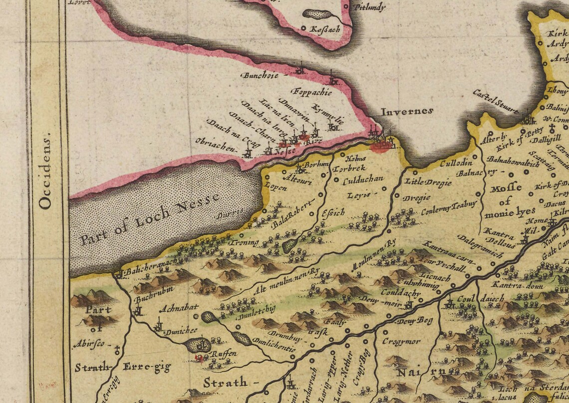 Moray Firth Map | Moravia Scotiae Provincia | Ancient Map by J. Blaeu ...