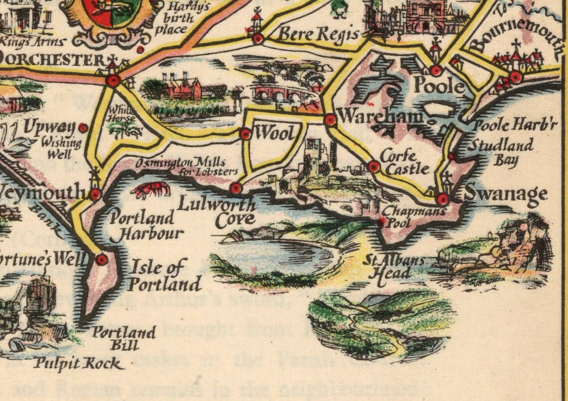 Pictorial Plan of the West Country. an Esso Map of the West - Etsy UK