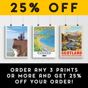 Dunoon Print - Scotland Travel Poster - Vintage Print Reproduction - Etsy
