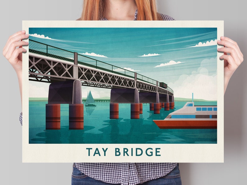 Tay Bridge Poster Dundee Print Featuring the Tay Rail Bridge - Etsy UK