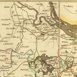 Map of Fife, Scotland 1831 Old Replica Poster Print | Scottish Maps ...