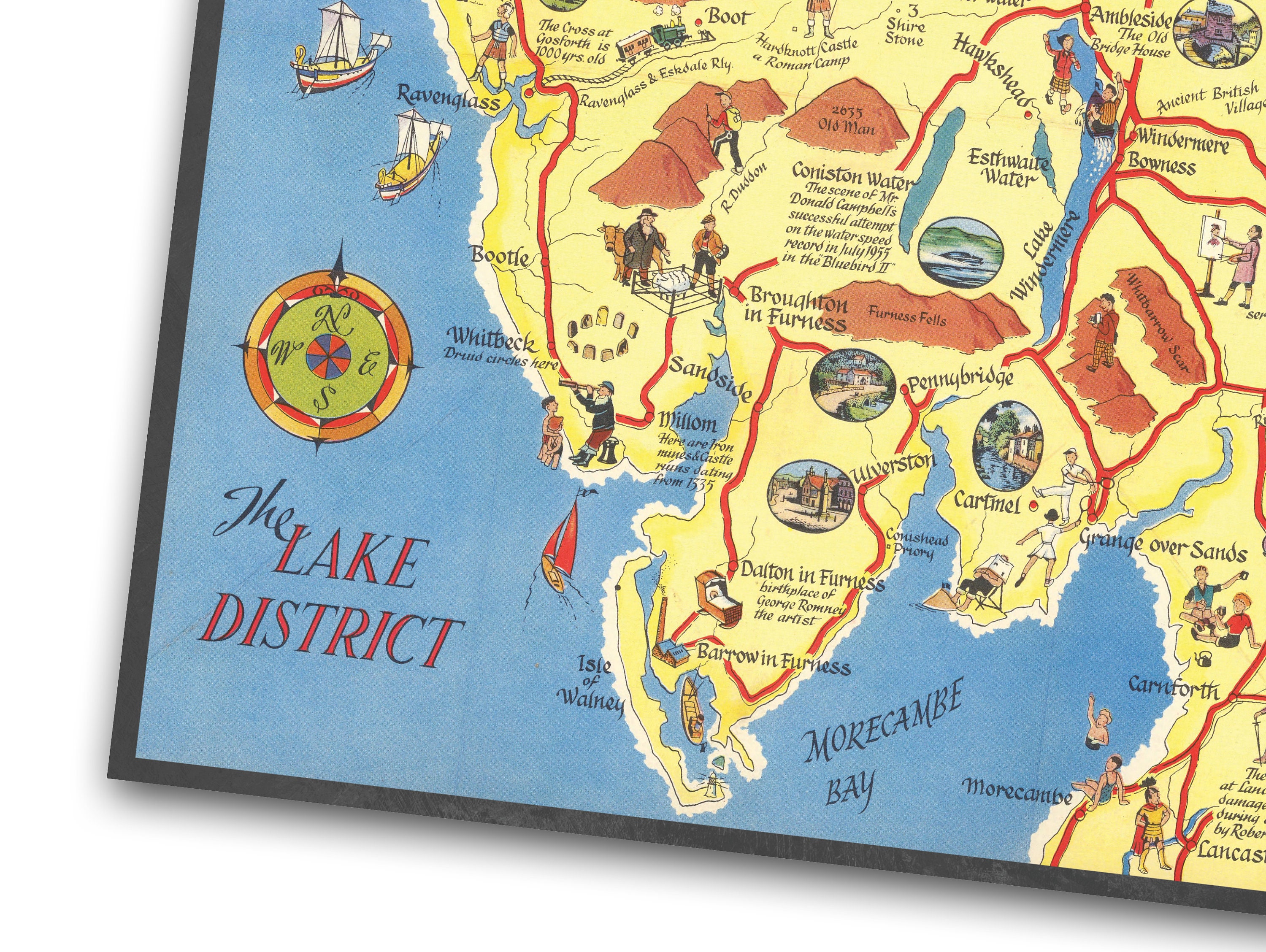 Lake District Map Pictorial Poster Ullswater Keswick | Etsy