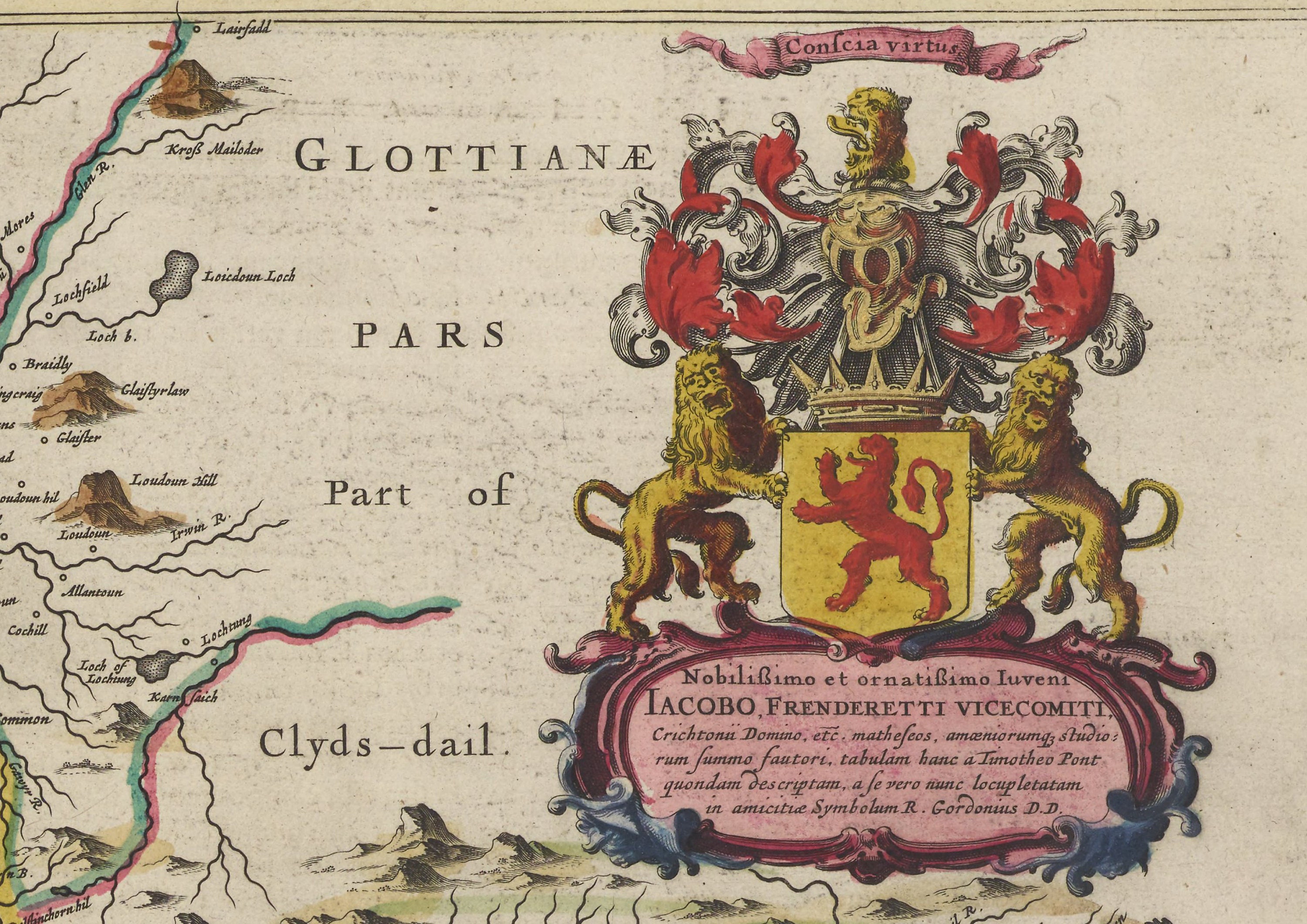 Old Ayr Map Coila Provincia Old Antique Map 1665 Blaeu - Etsy