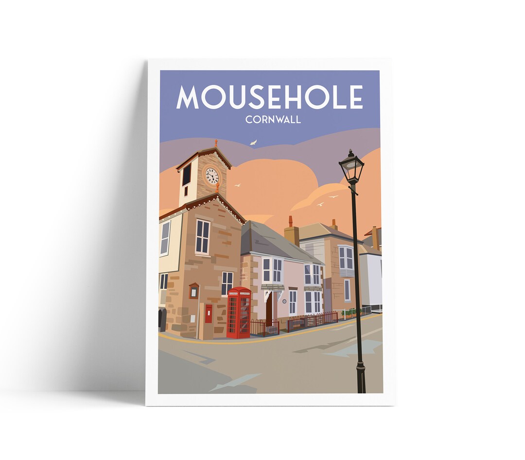 Mousehole Print - Cornwall Travel Poster - England - Mousehole Harbour ...