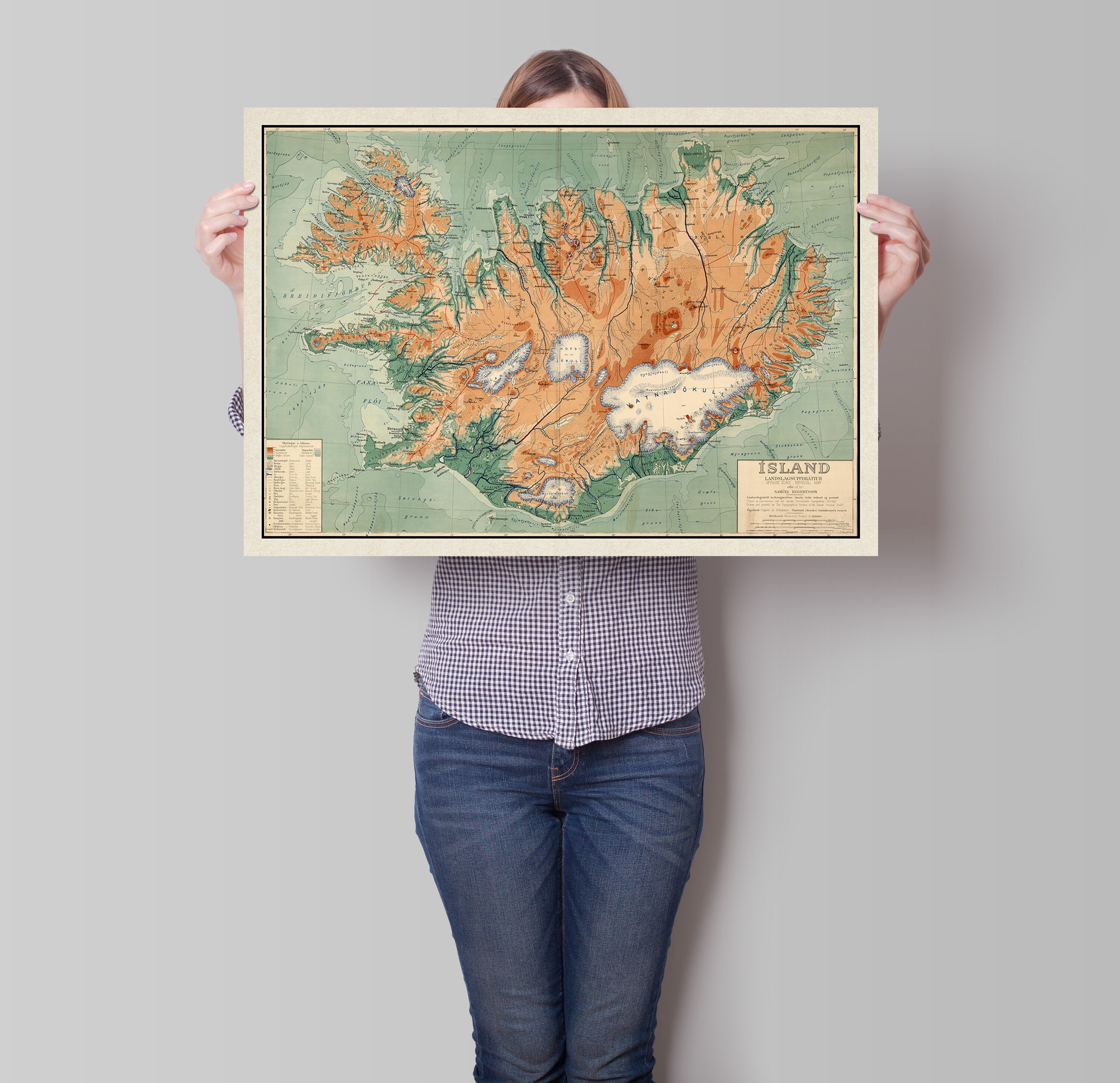 Old Map of Iceland Topological Nordic Print Reykjavik - Etsy UK