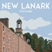 New Lanark Travel Poster - Iconic British Red Telephone Box - Etsy