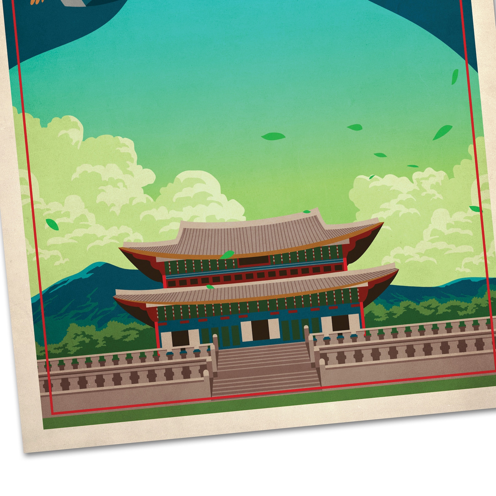 Seoul Travel Poster Vintage Looking South Korea Illustration - Etsy