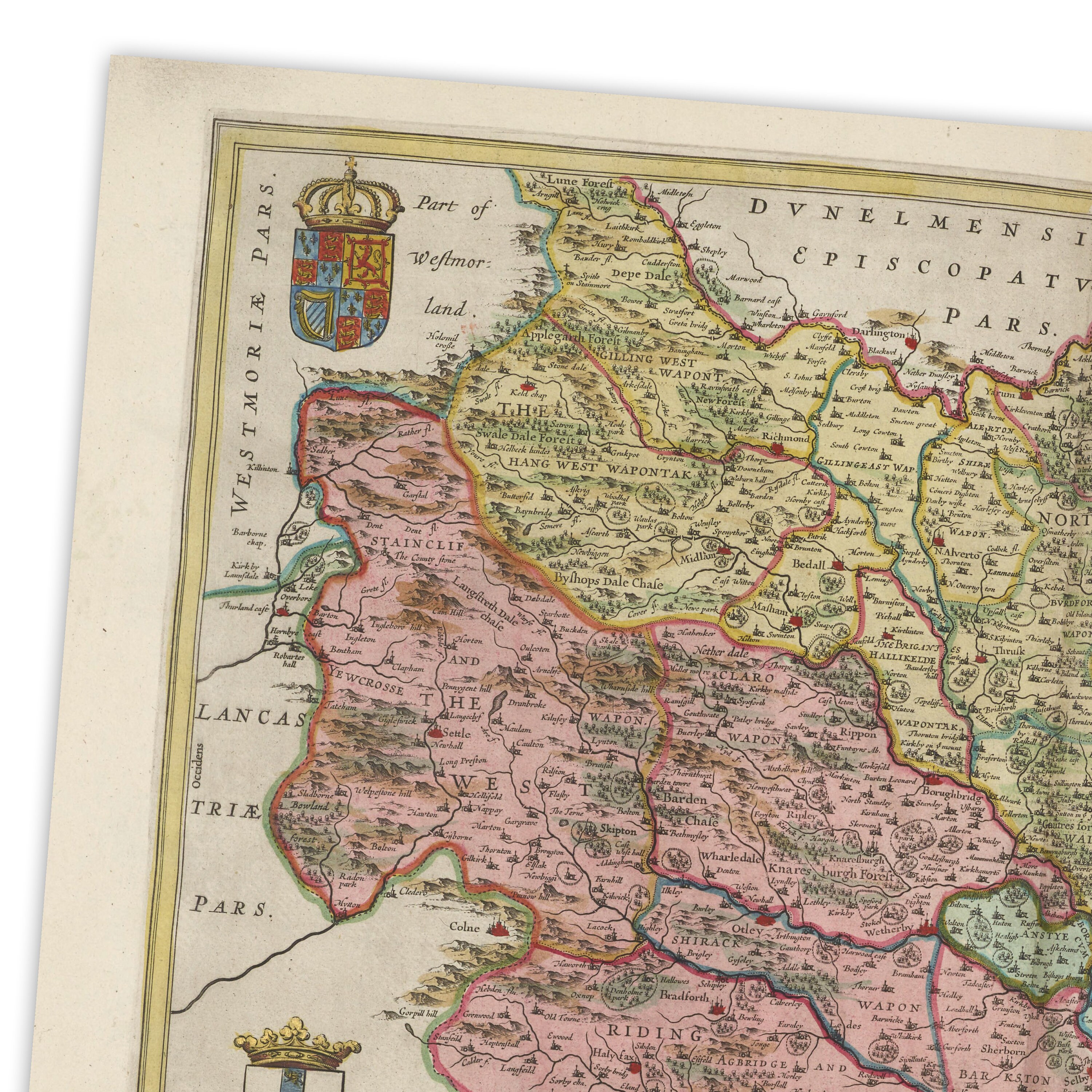 Old Yorkshire Map | Dvcatvs Eboracensis | Old Antique Map | 1665 ...