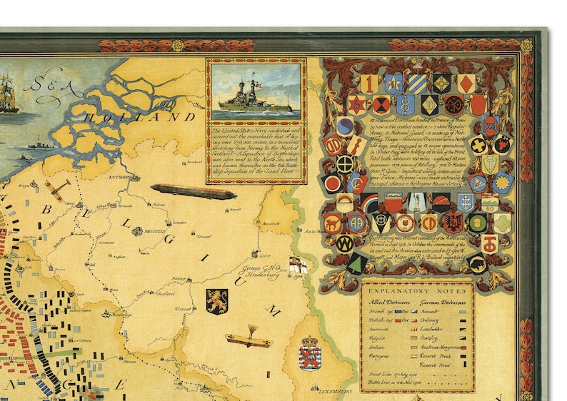 The Great War Map Historic WW1 War Poster Ernest Clegg | Etsy UK