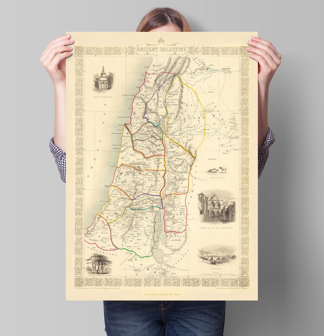 Ancient Palestine, 1851. Israel and Judean - Jerusalem, Samaria ...