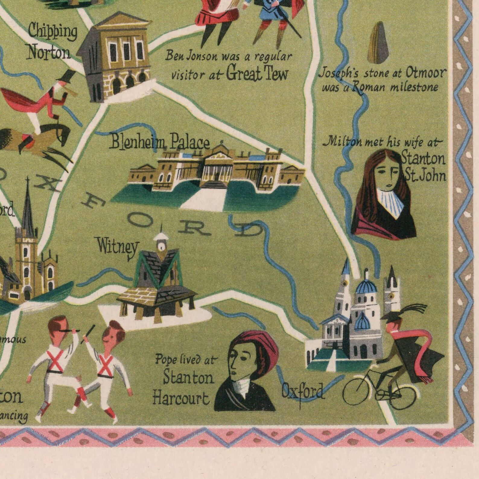 Map of the Shakespeare Country A Dunlop map of the | Etsy