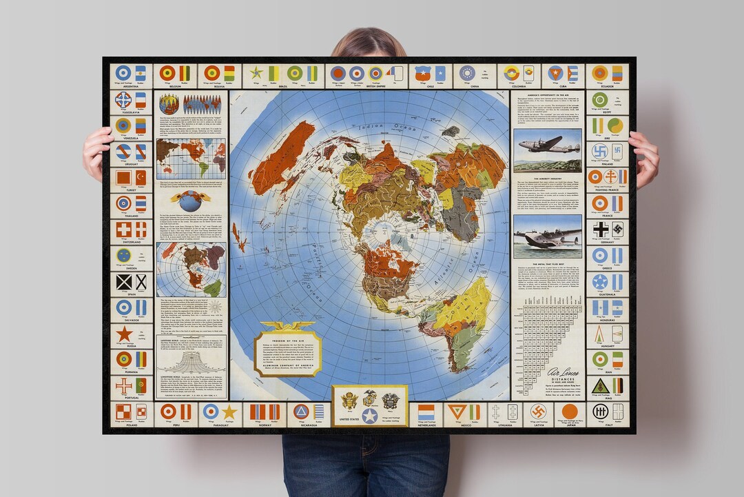 Global Map for Global War and Global Peace - Educational Art - Map Art ...