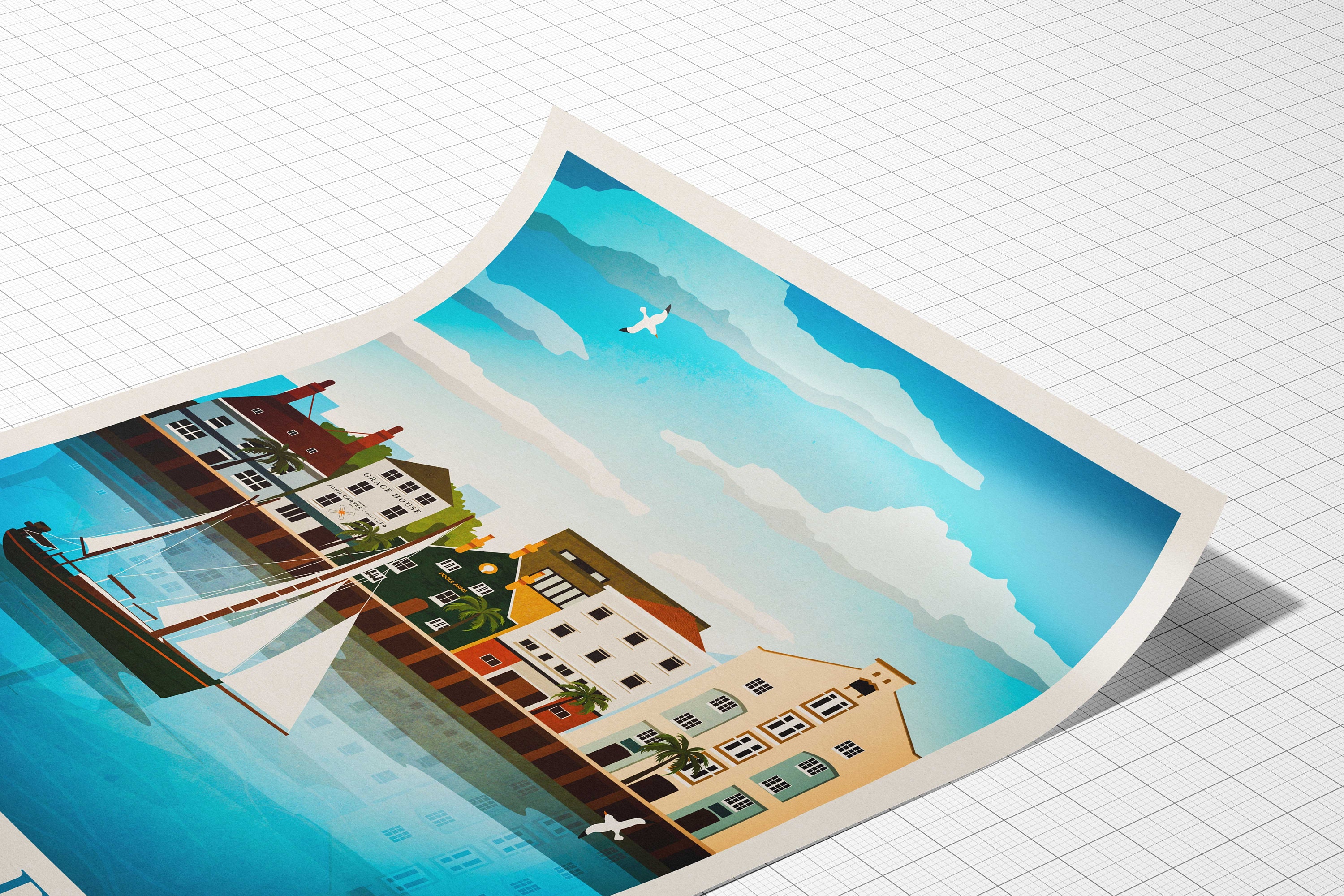 Poole Travel Poster Dorset Wall Art England Travel Print - Etsy UK