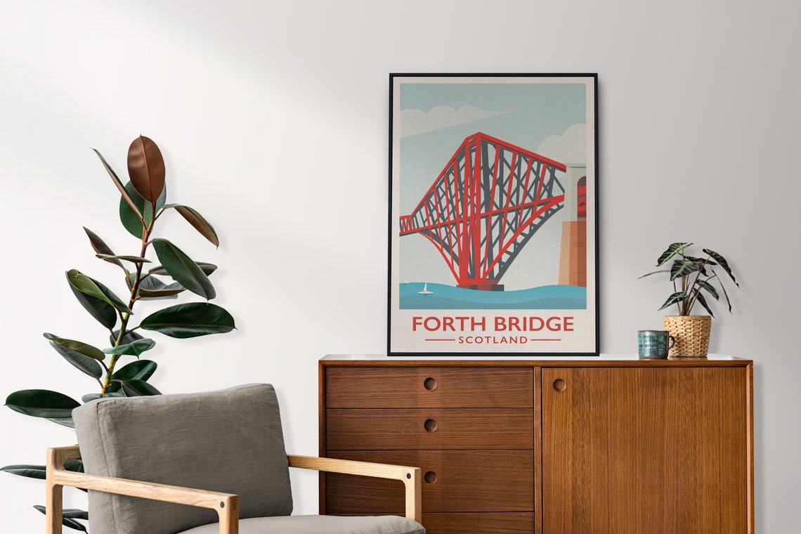 Forth Rail Bridge Travel Poster Iillustration of Forth Rail - Etsy UK