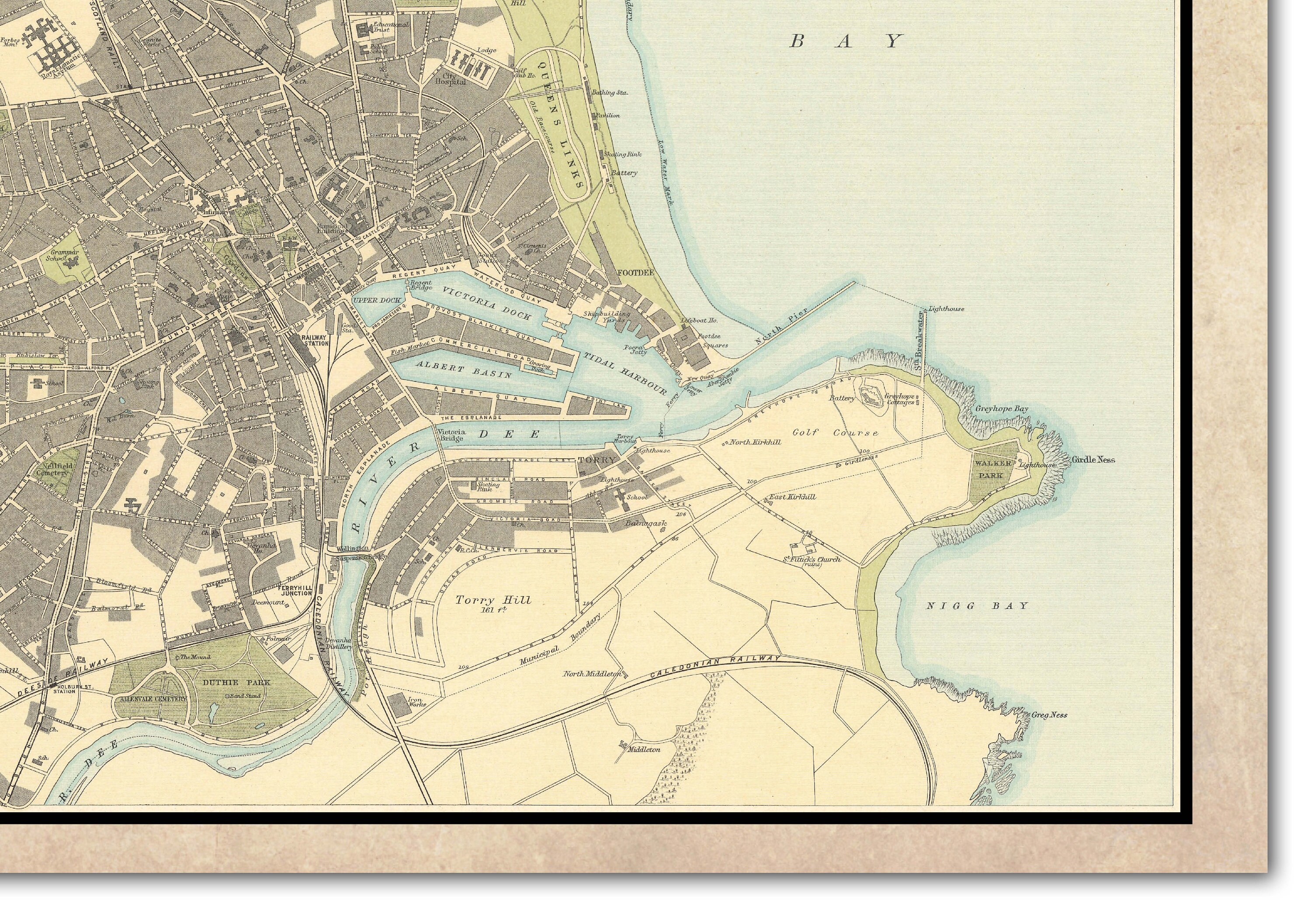 Aberdeen Map Old Antique Map 1912 old Map Wall Print - Etsy UK