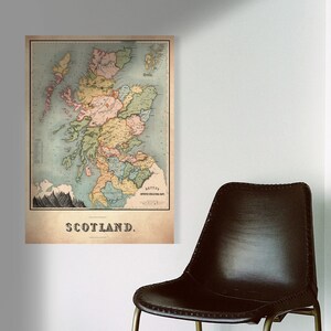 Historic Scottish Map | 1852 | Antique Wall Art | Home Decor | Scottish ...