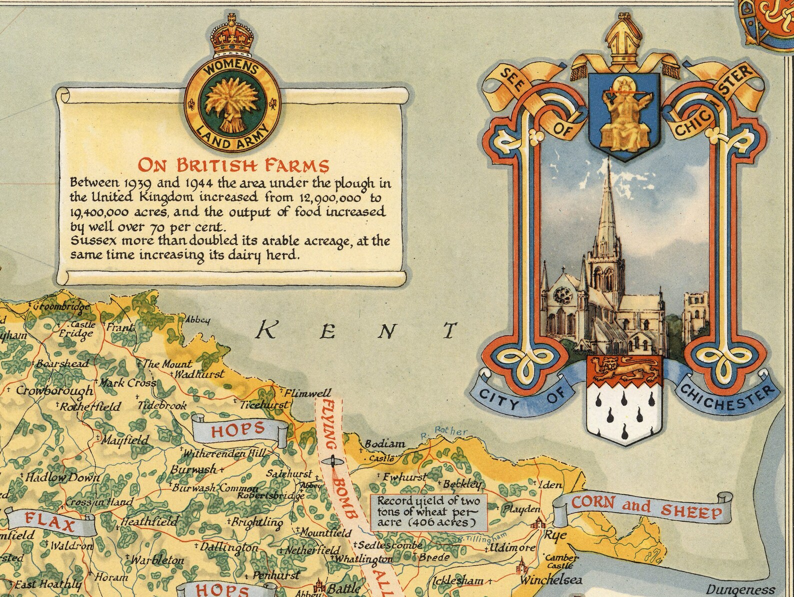 Sussex Map | Old 19th Century Map | United Kingdom's Counties |fine ...