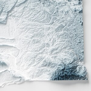 Washington Art Relief Map - 2D Print - USA Geology - 2D Shaded Relief ...