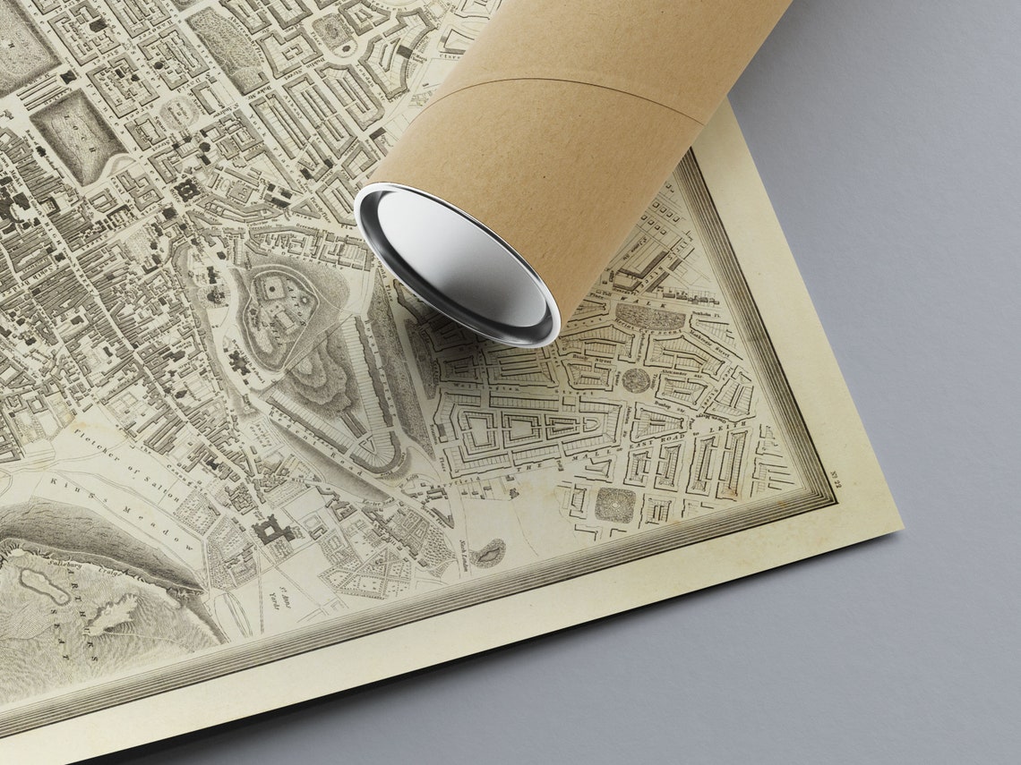 Old Edinburgh Map Plan of the City of Edinburgh Scotland | Etsy UK