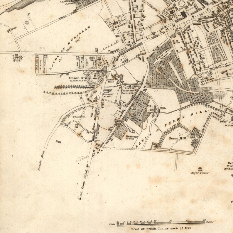Aberdeen Map Plan of the Cities of Aberdeen John Wood - Etsy