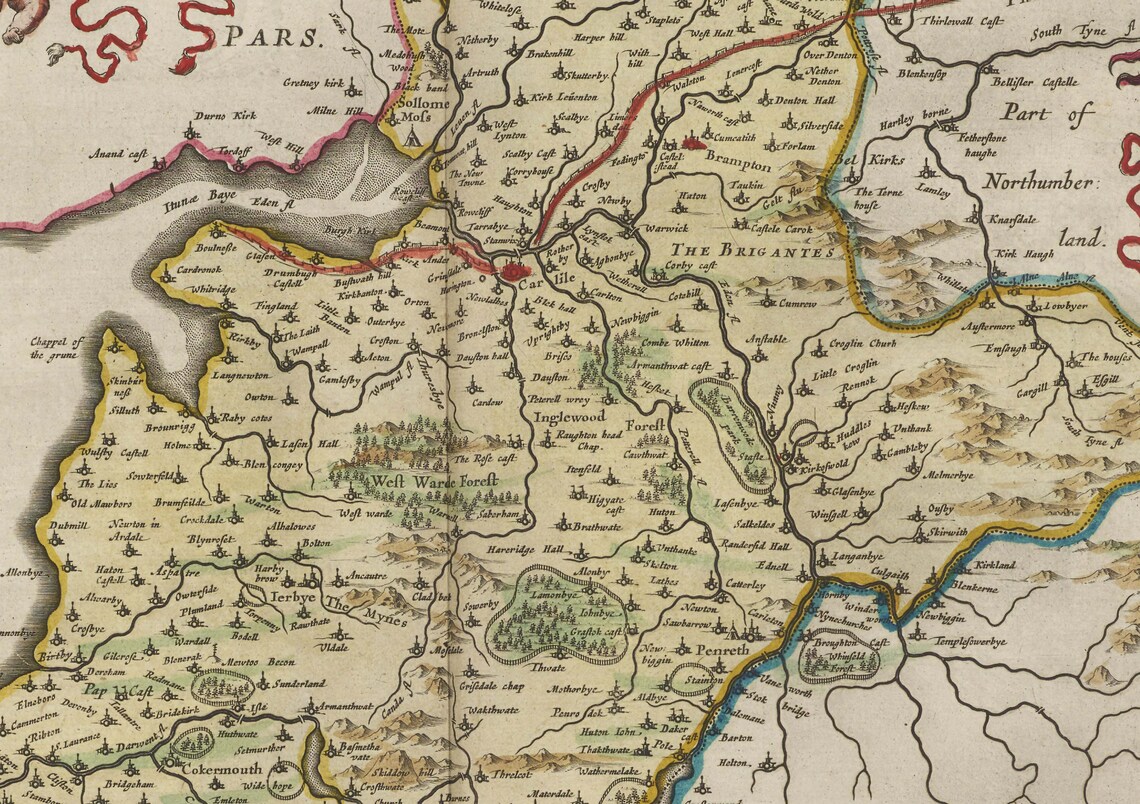 Ancient Cumbria Map | Cvmbria, Vulgo Cumberland| Old Antique Map of ...