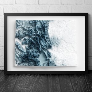 Colorado Art Relief Map - 2D Print - USA Geology - 2D Shaded Relief Map ...
