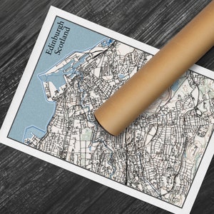 Edinburgh Topographic Contour Map With 3D Illusion - Scotland, United ...