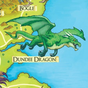 Illustrated Map of Scottish Mythology - Featuring Mythical Beasts and ...