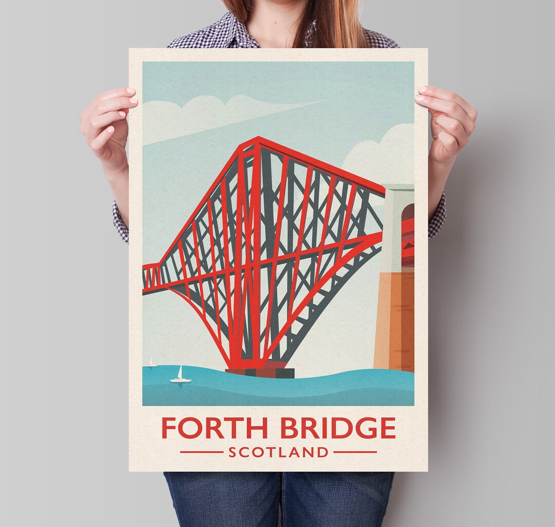 Forth Rail Bridge Travel Poster, Iillustration of Forth Rail Bridge ...