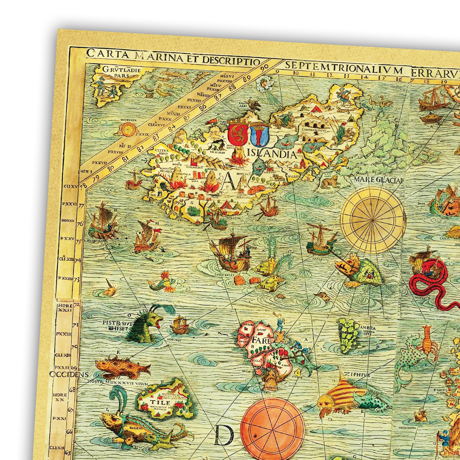 Old Map of Scandinavia 1539 Carta Marina by Olaus Magnus - Etsy UK