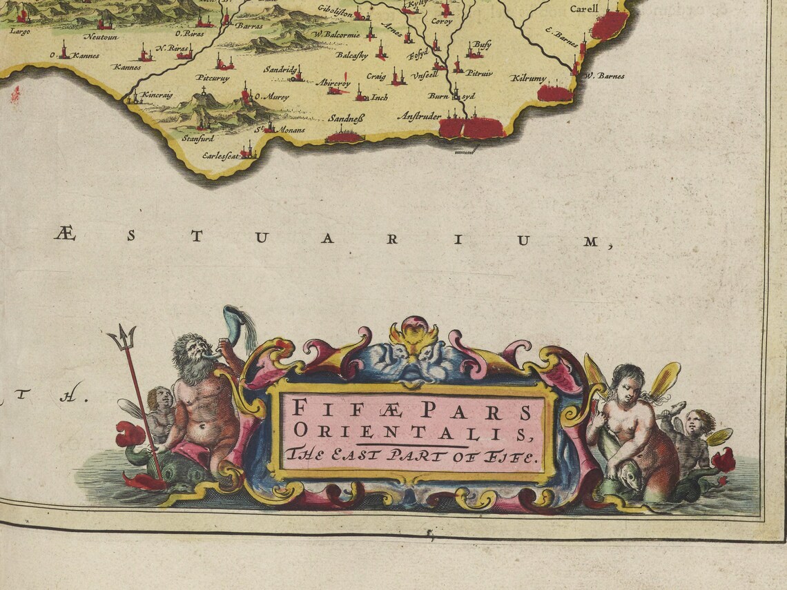 Old Fife east Map Fifae Pars Orientalis old Antique Map - Etsy UK