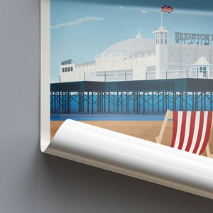 Brighton Travel Poster - Brighton Pier Print - Wall Art - Etsy UK