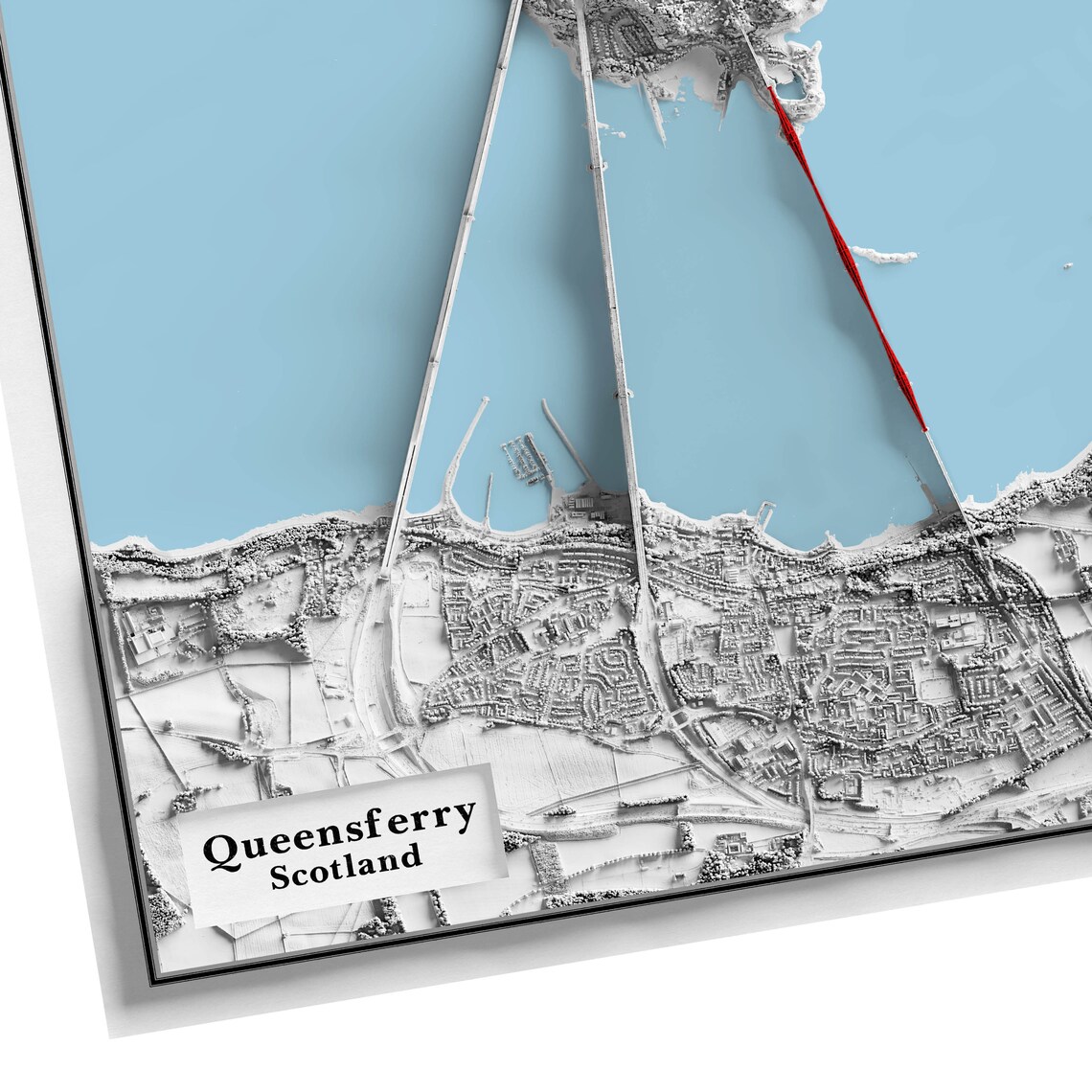 Queensferry Print Shaded Lidar Relief Map Detailed - Etsy UK